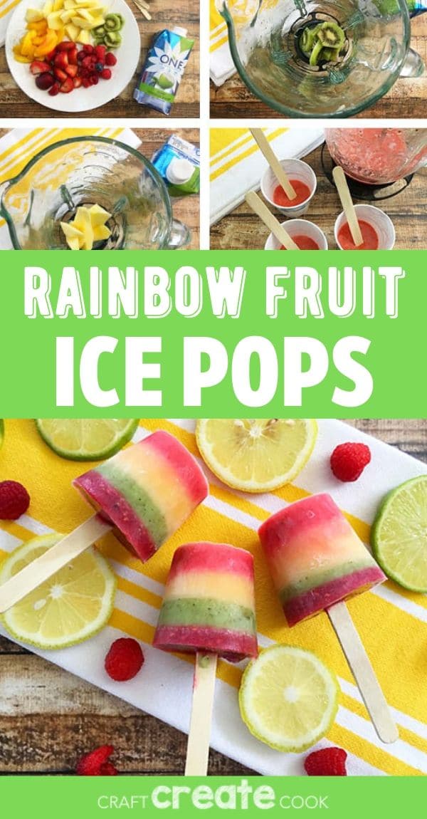 Rainbow Party Ice Pops - Craft Create Cook