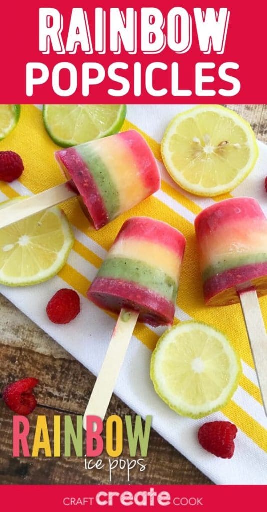 Rainbow Party Ice Pops - Craft Create Cook