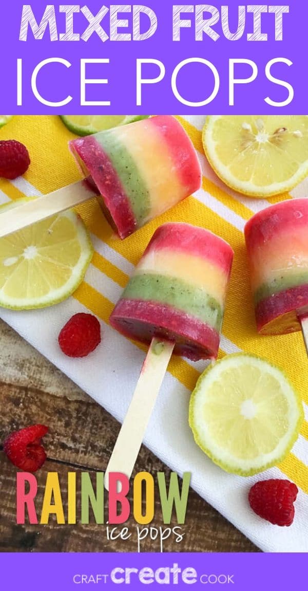 Rainbow Party Ice Pops - Craft Create Cook