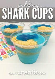 Shark Week Pudding Cups - Craft Create Cook