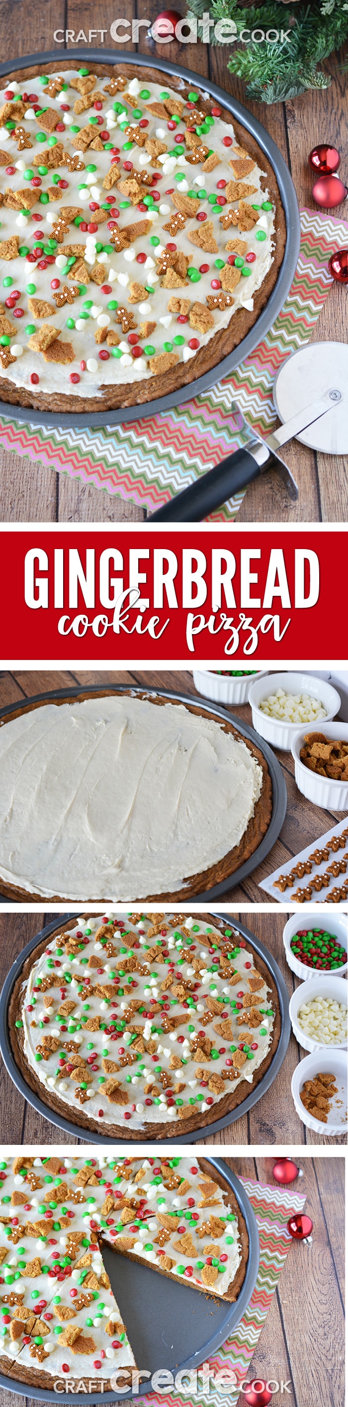 Gingerbread Cookies Pizza - Craft Create Cook