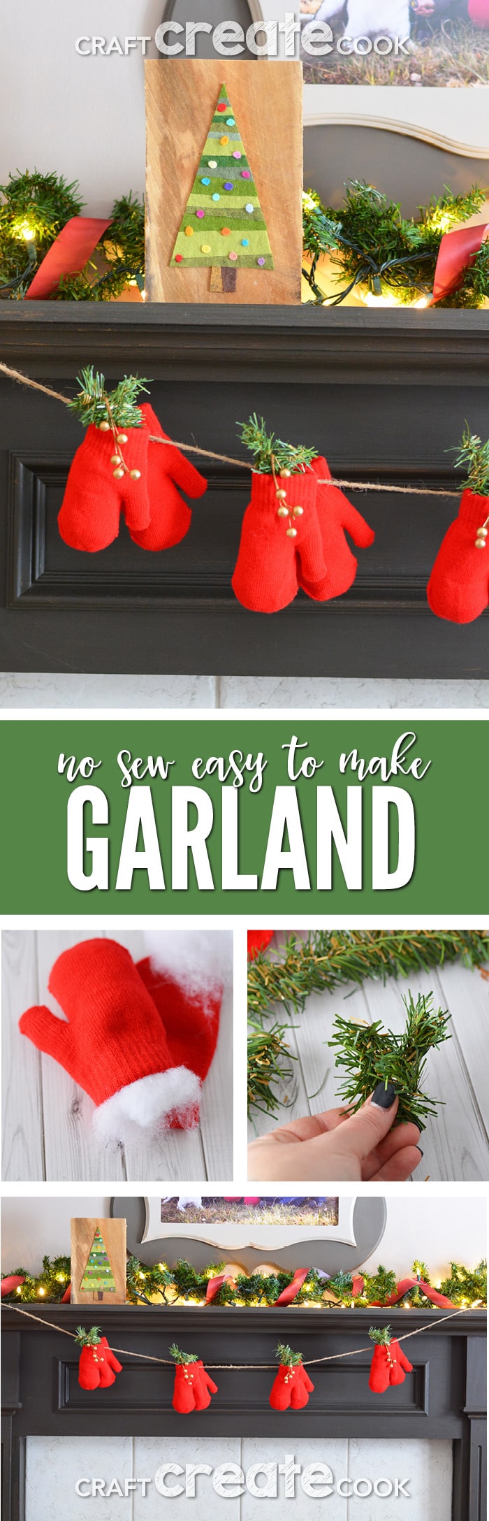 Christmas Mitten Garland - Craft Create Cook