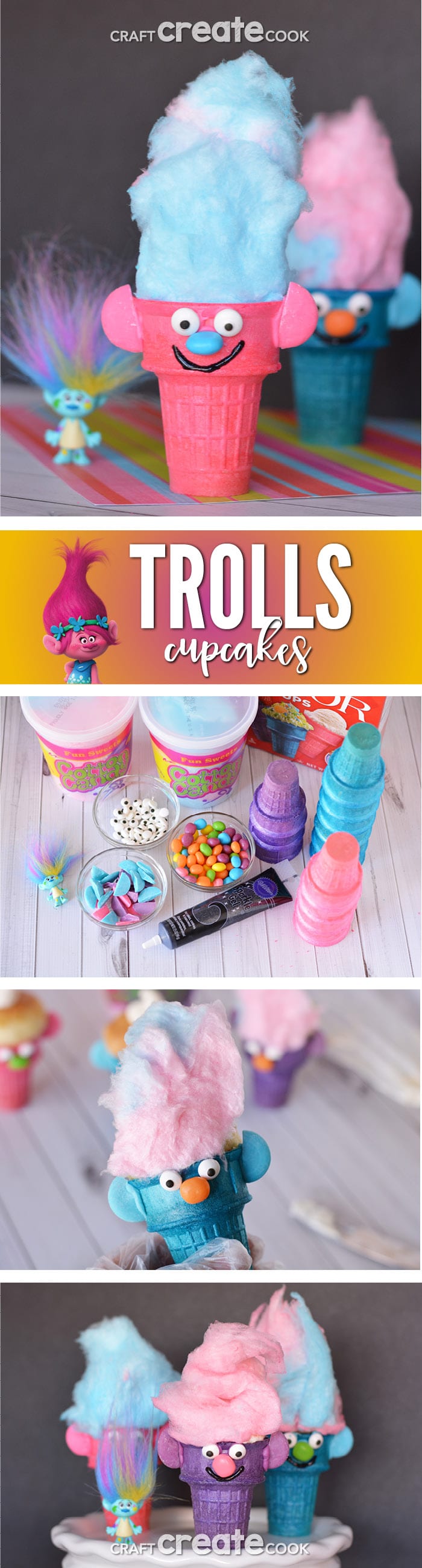 Troll Cupcakes - Craft Create Cook