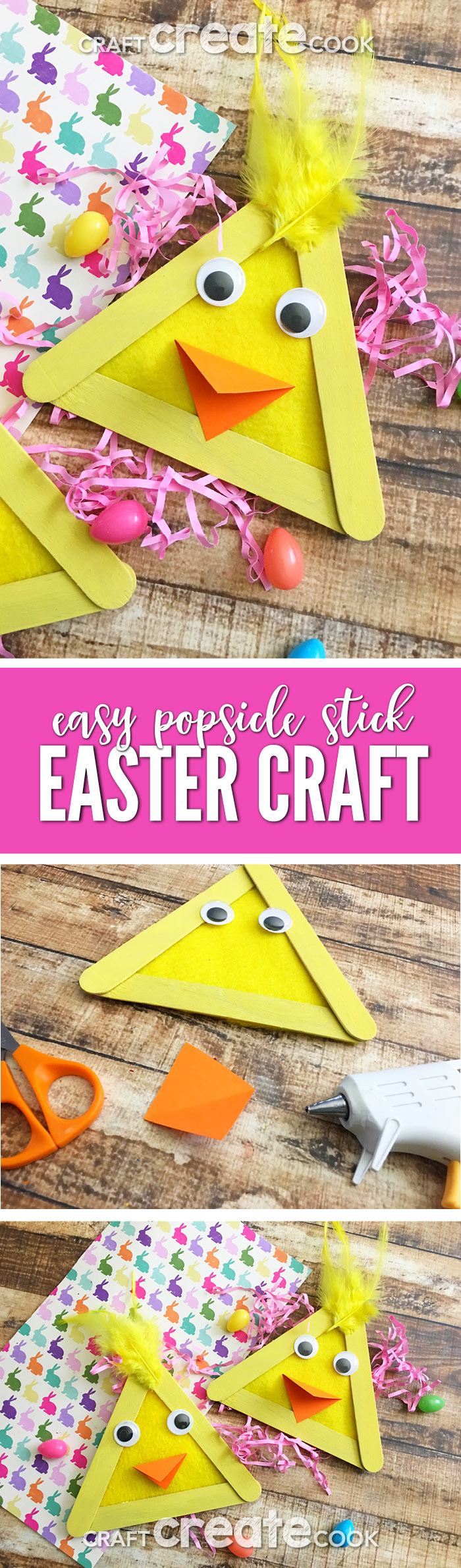 Easy Easter Popsicle Stick Craft - Craft Create Cook