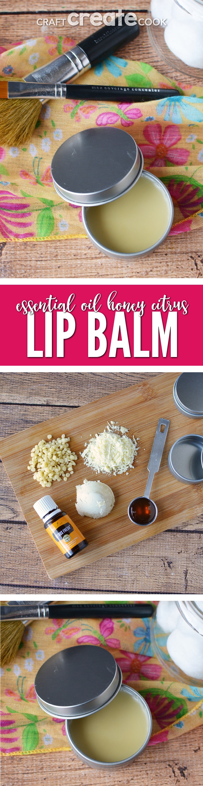 Citrus Honey Homemade Lip Balm - Craft Create Cook