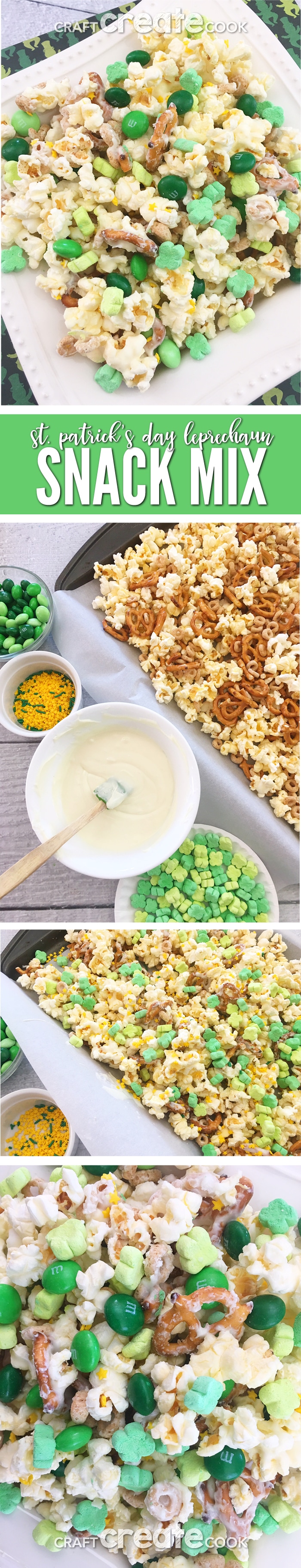 St. Patrick's Day Leprechaun Snack Mix - Craft Create Cook