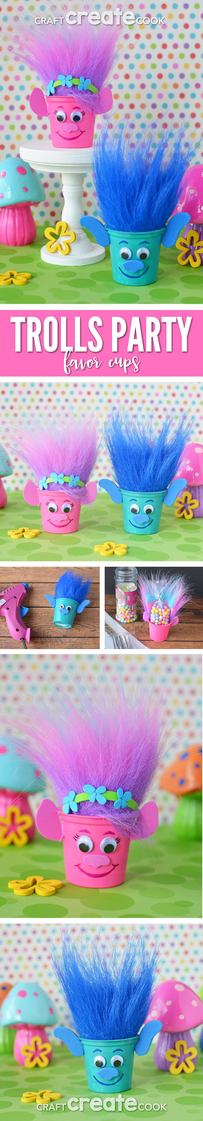 Easy to Make Trolls Party Crafts - Craft Create Cook