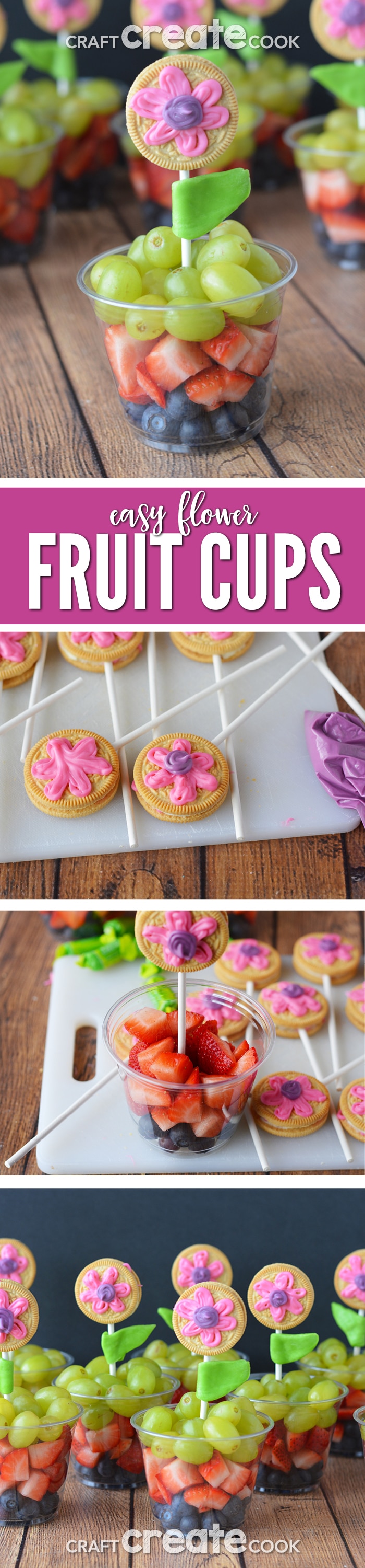 Easy Flower Fruit Cups - Craft Create Cook