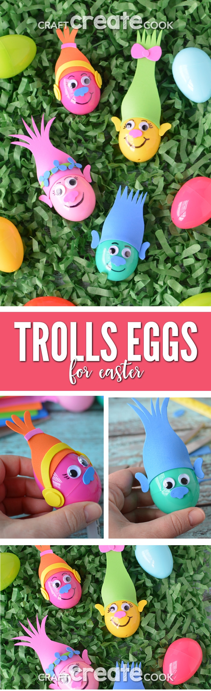 Make Your Own Trolls Easter Eggs - Craft Create Cook