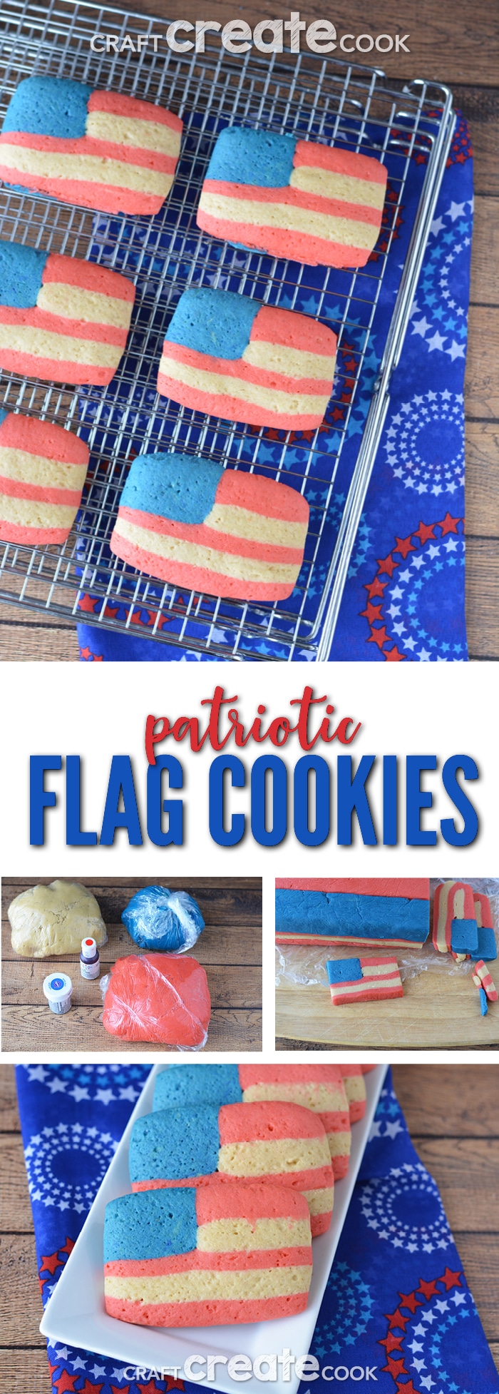 American Flag Sugar Cookies - Craft Create Cook