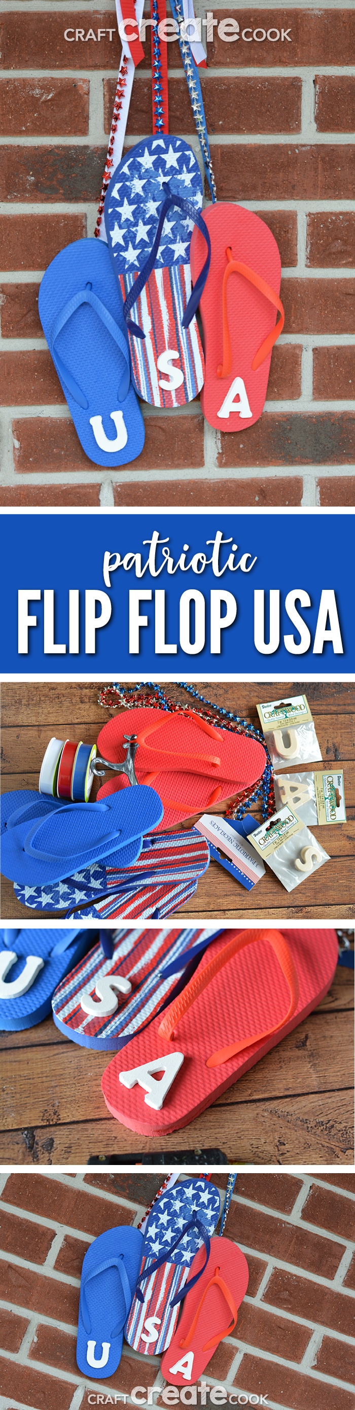 USA Flip Flop Sign to Make - Craft Create Cook