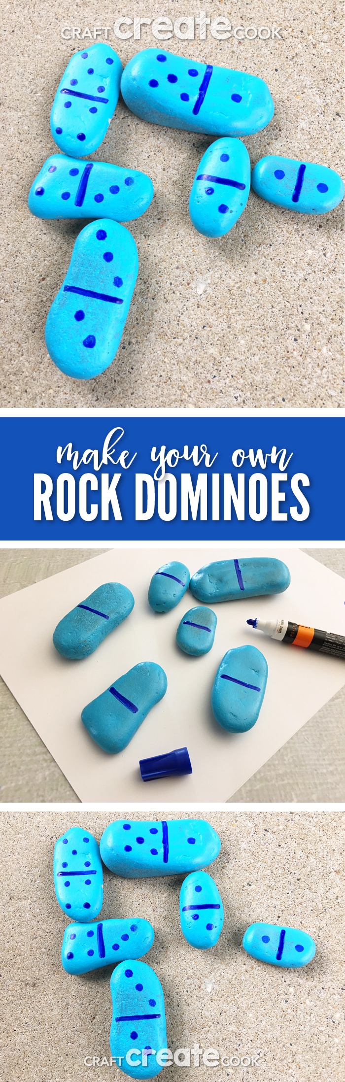 How to Make DIY Rock Dominoes - Craft Create Cook