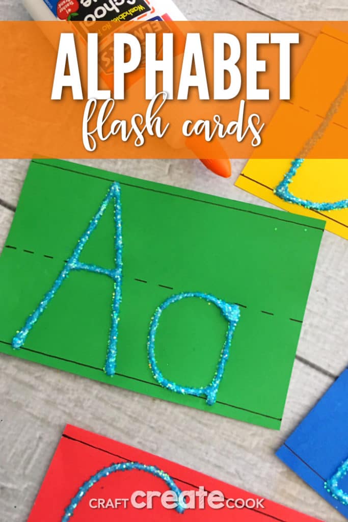 DIY Glittered Alphabet Flashcards - Craft Create Cook