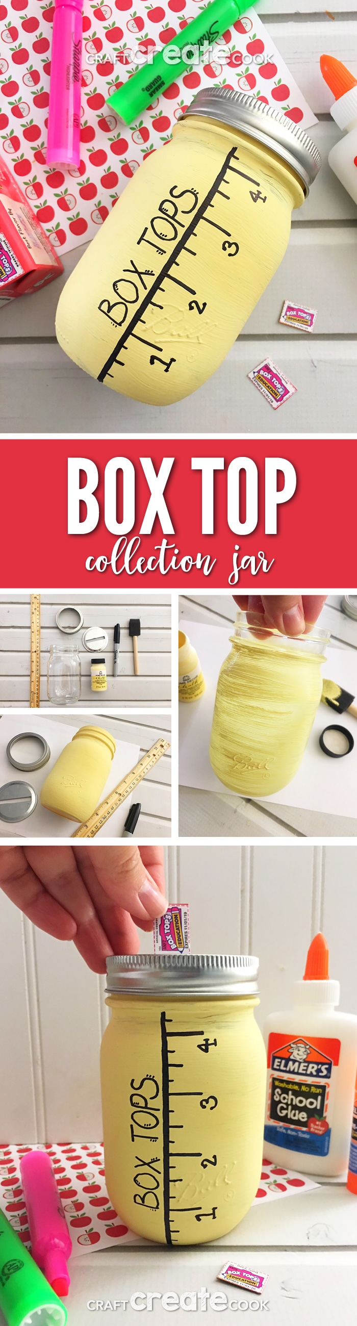 Mason Jar Box Top Collection Jar - Craft Create Cook