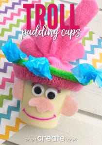 Trolls Pudding Cups for Kids - Craft Create Cook