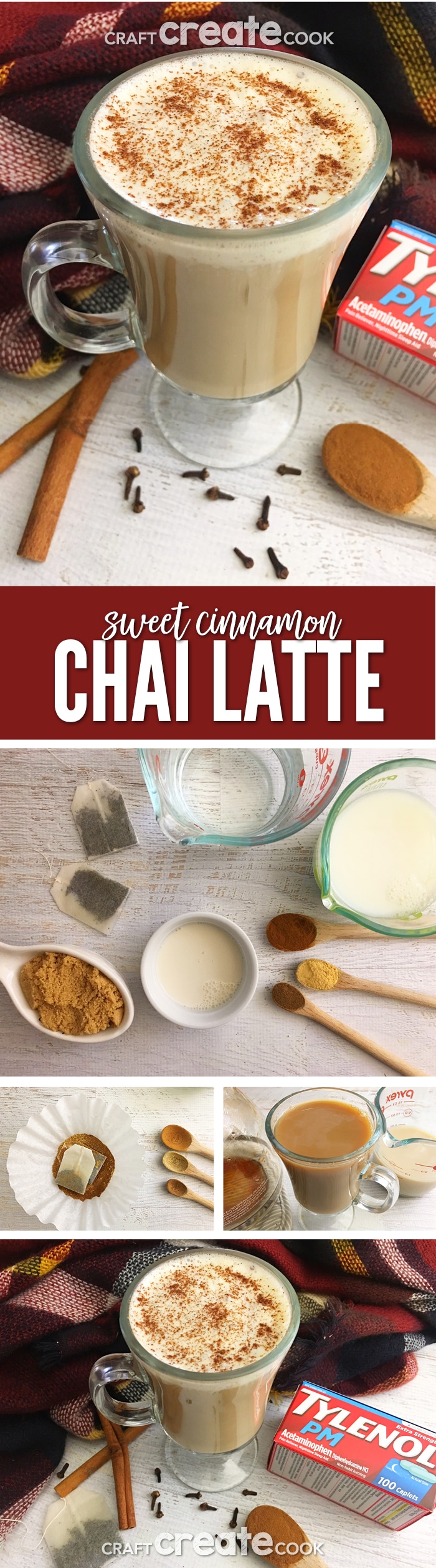 Sweet Cinnamon Chai Latte - Craft Create Cook