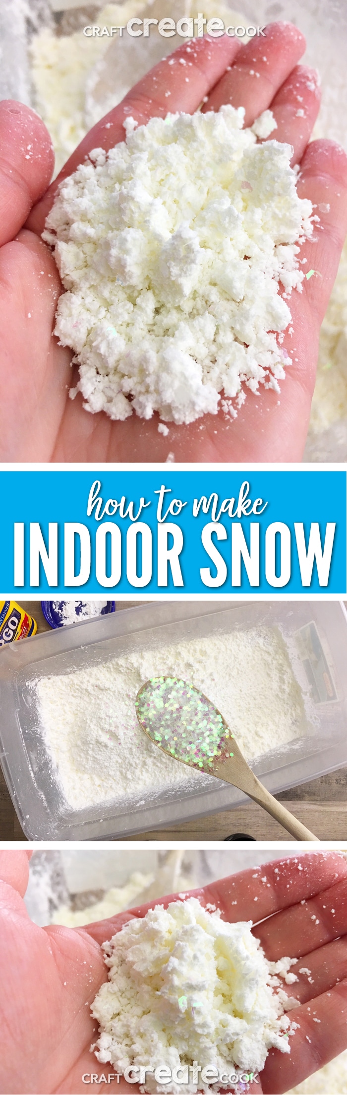 3 Ingredient Indoor Snow - Craft Create Cook