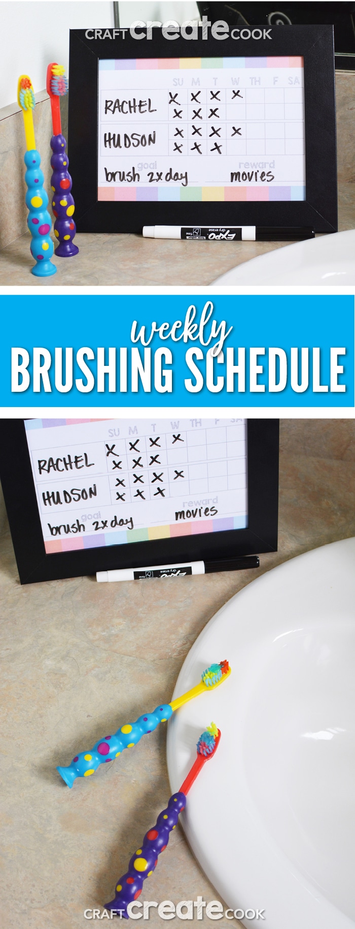Weekly Brushing Schedule for Healthy Teeth - Craft Create Cook