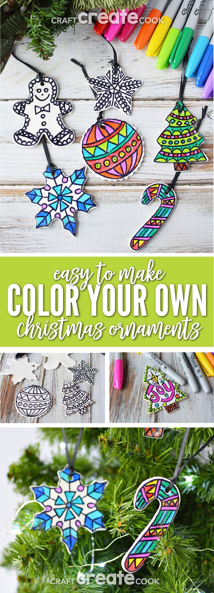 Color Your Own Ornaments for Christmas - Craft Create Cook