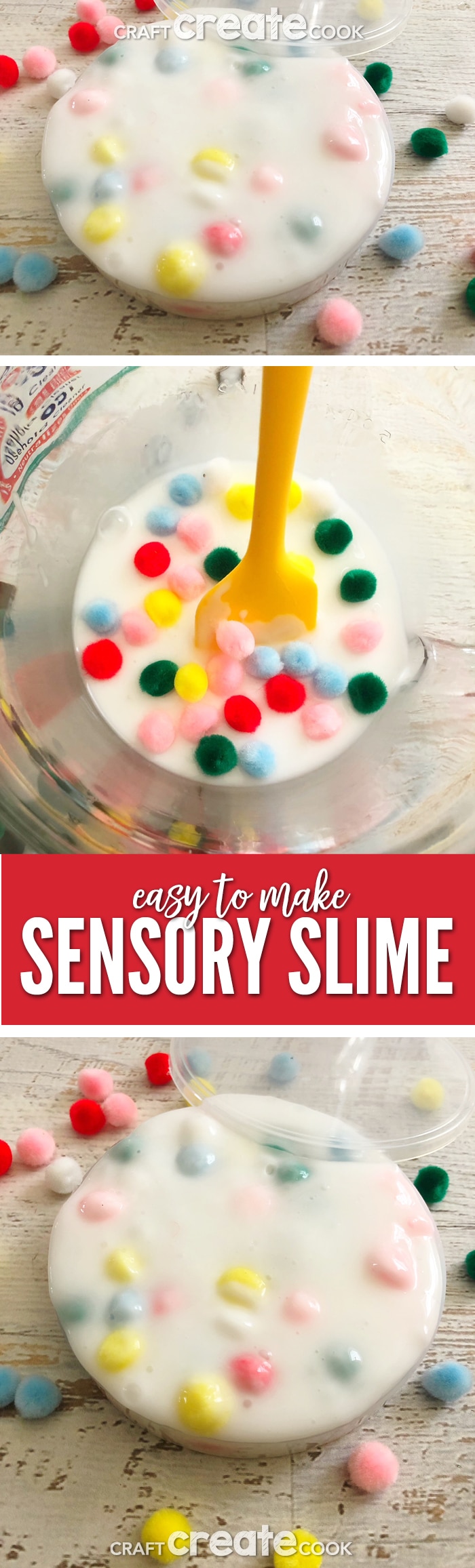 How to Make Sensory Slime - Craft Create Cook