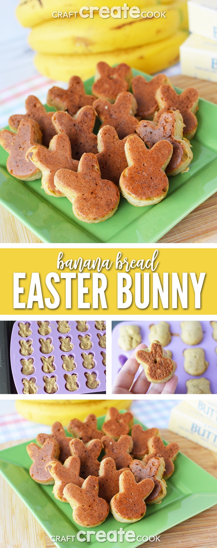 Easter Bunny Banana Bread Recipe - Craft Create Cook