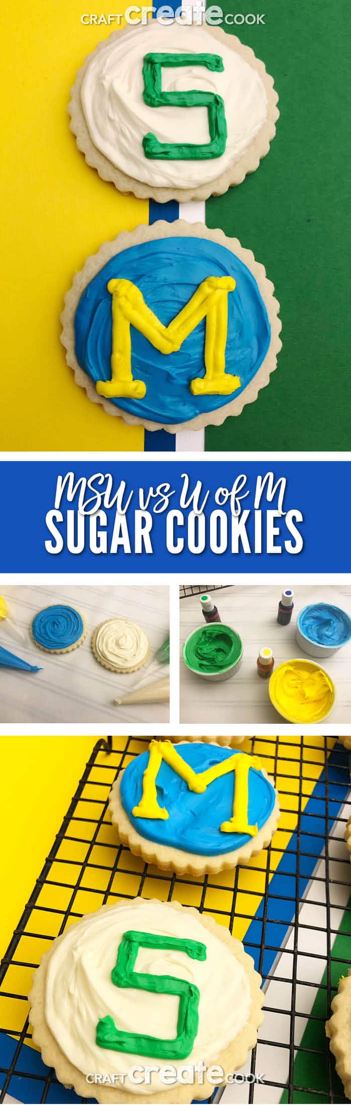 Michigan VS. Michigan State Cookies - Craft Create Cook