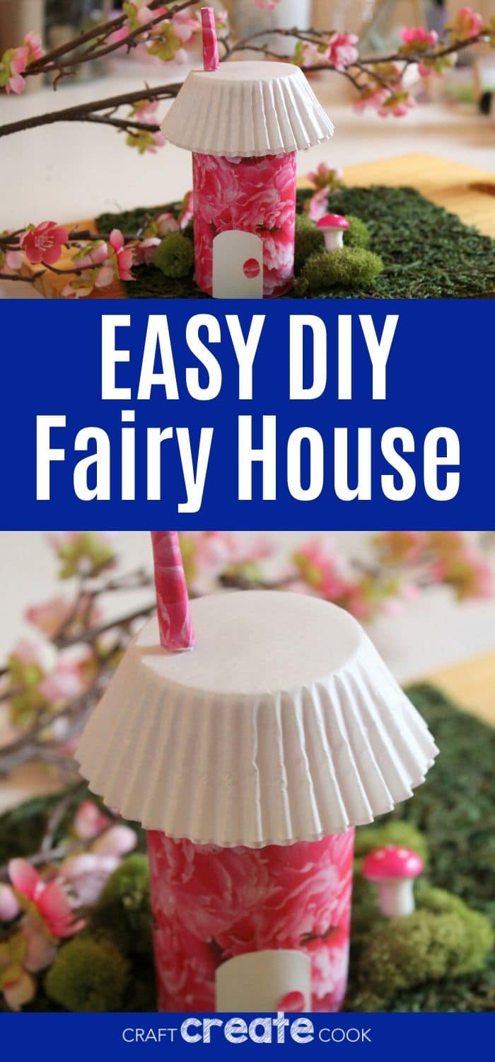 Easy Upcycled Cardboard Roll Fairy House Kid's Craft - Craft Create Cook