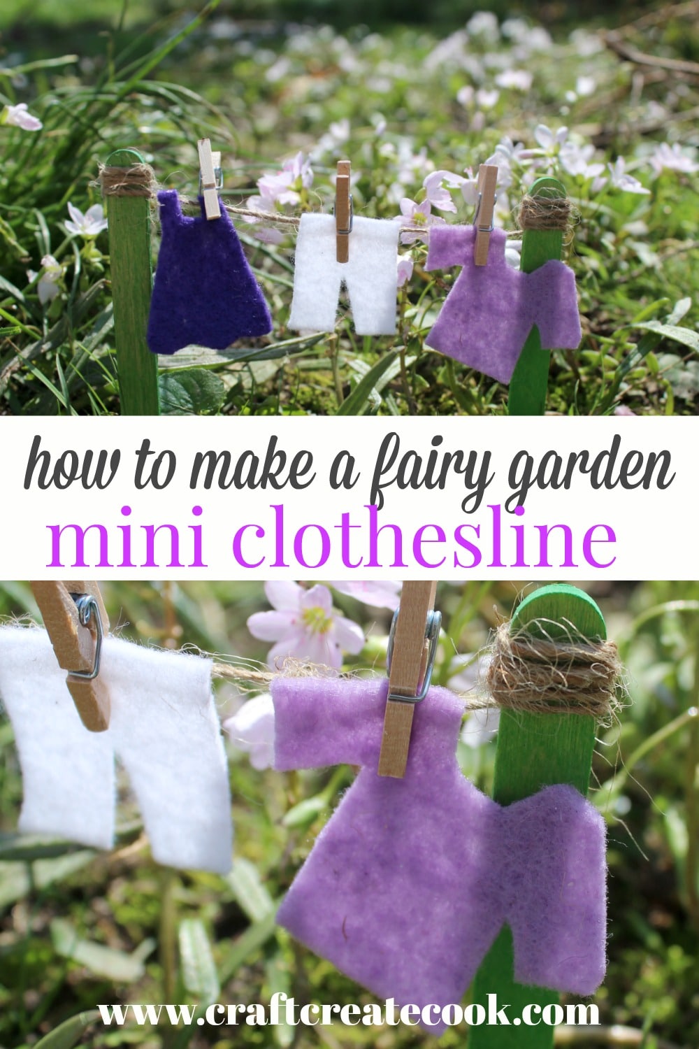 Adorable Fairy Garden Clothesline Kids Craft | Craft Create Cook