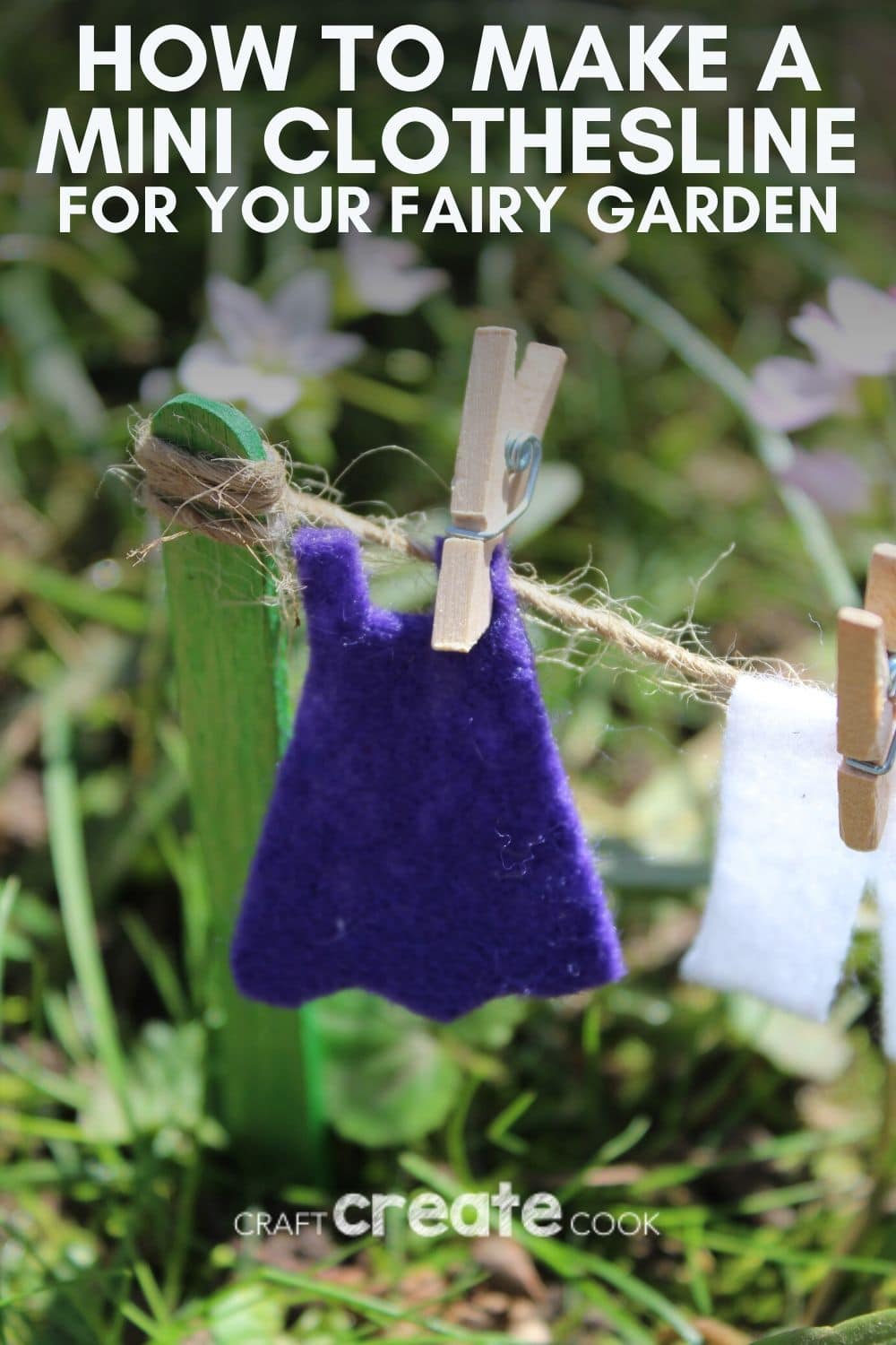Adorable Fairy Garden Clothesline Kids Craft | Craft Create Cook