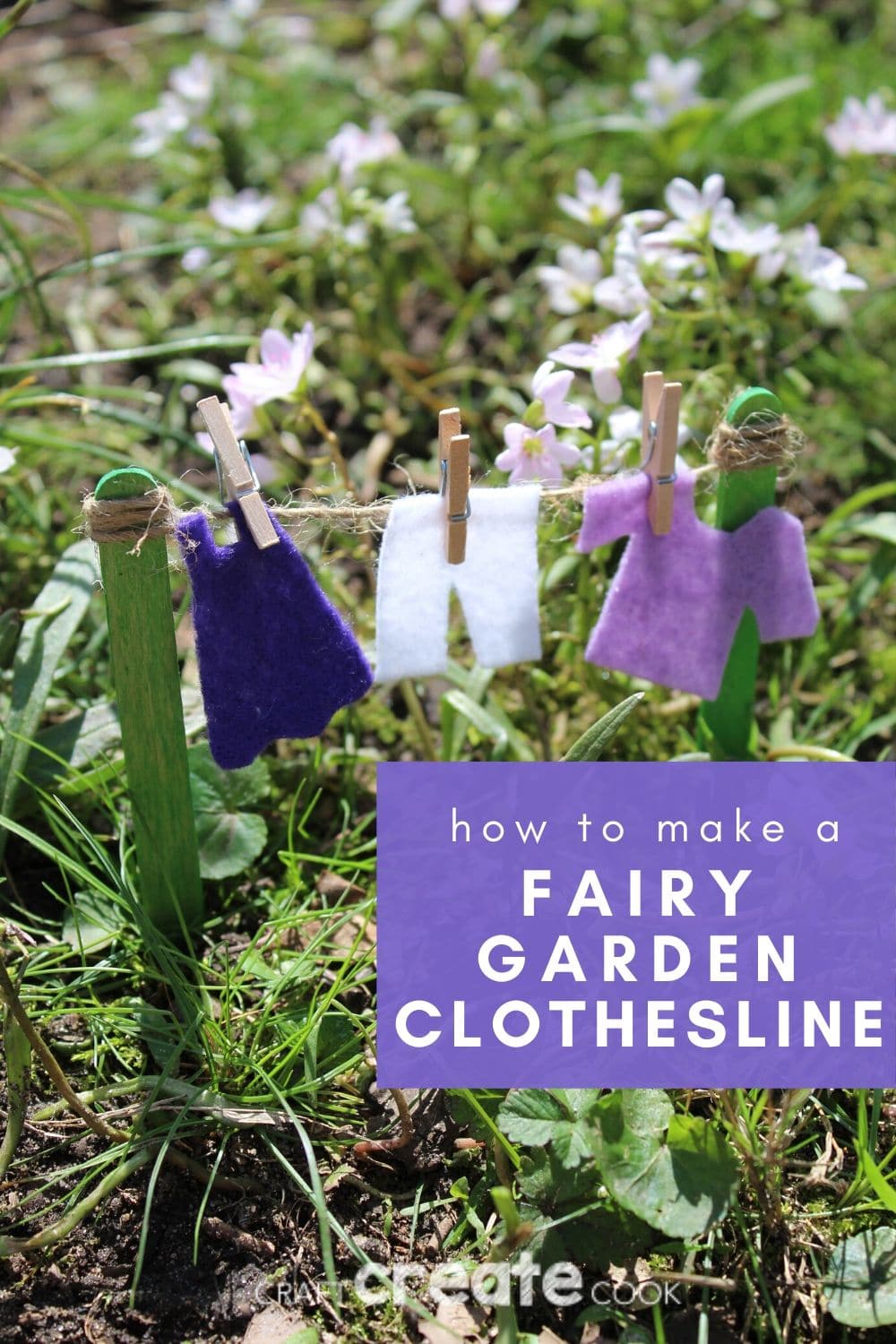 Adorable Fairy Garden Clothesline Kids Craft | Craft Create Cook