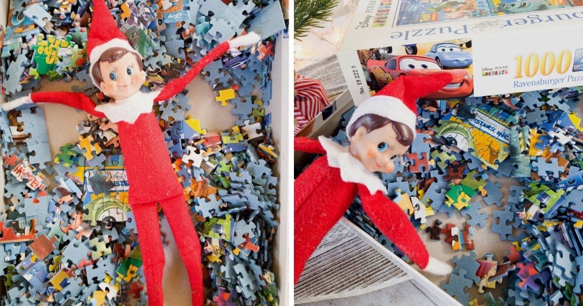 Elf on the Shelf Puts a Puzzle Together - Craft Create Cook