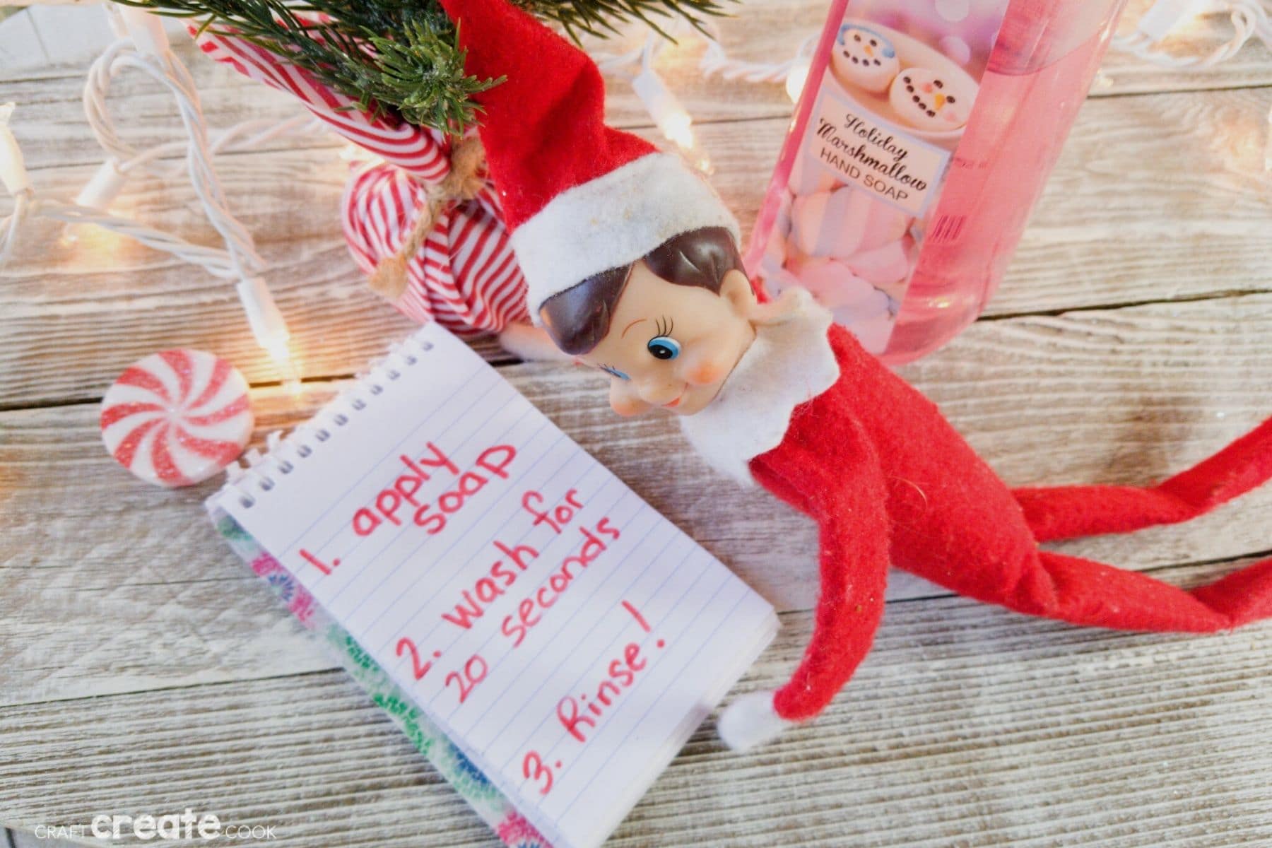 Elf on the Shelf Teaches Kids About Sanitizing Hands - Craft Create Cook
