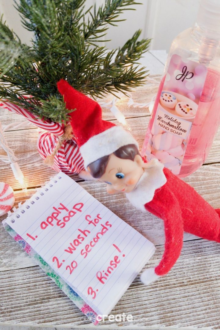 Elf on the Shelf Teaches Kids About Sanitizing Hands - Craft Create Cook